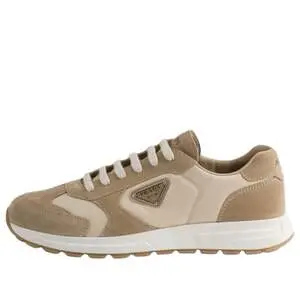 Prada PRADA Prax Suede And Re-Nylon Sneakers Desert/ivory