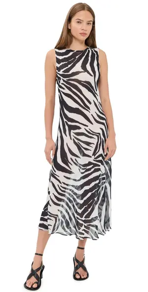VRG GRL Francesca Sheer Maxi Dress - Zebra