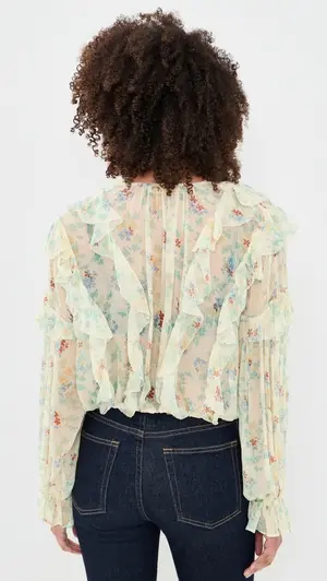 Ulla Johnson Delfina Long Sleeve Silk Blouse