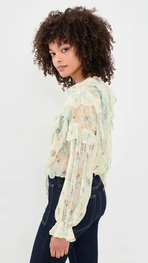 Ulla Johnson Delfina Long Sleeve Silk Blouse