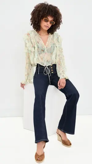 Ulla Johnson Delfina Long Sleeve Silk Blouse