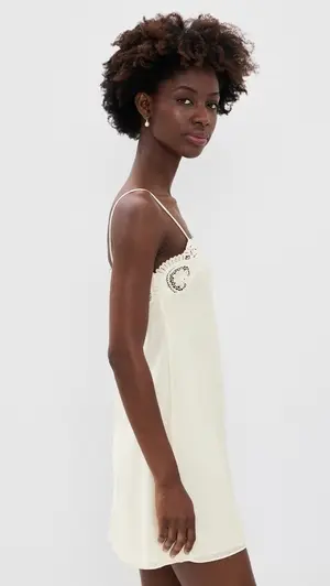 Posse Darya Mini Dress With Scalloped Lace Trim