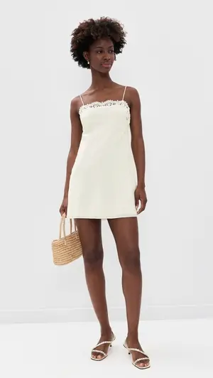 Posse Darya Mini Dress With Scalloped Lace Trim
