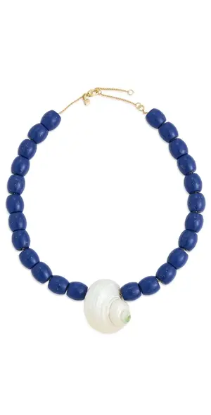 Madewell Oversized Shell Statement Necklace - Lapis