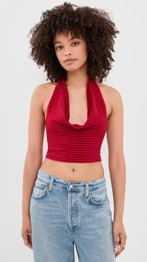 Frankies Bikinis Briar Cloud Knit Halter Top