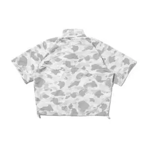 A BATHING APE X Clot Camouflage Detachable Sleeve Rain Jacket - White