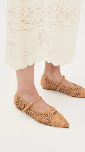 Ulla Johnson Gracie Hand-knotted Ballet Flats