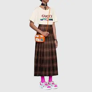 Gucci Sequined Letter Logo Oversized Short-sleeved Top - White