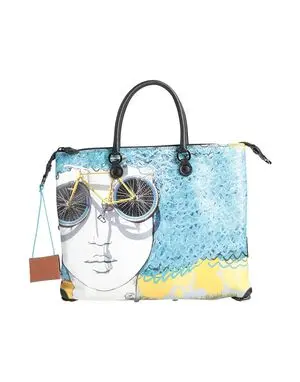 GABS Shopper Bag In Pebbled Leather With Multicolor Print