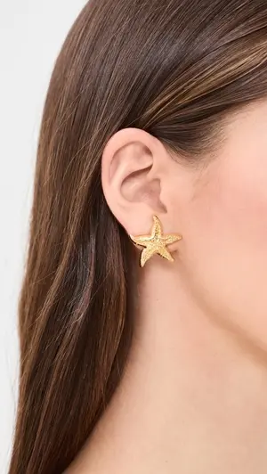 Lele Sadoughi Starfish Button Earrings