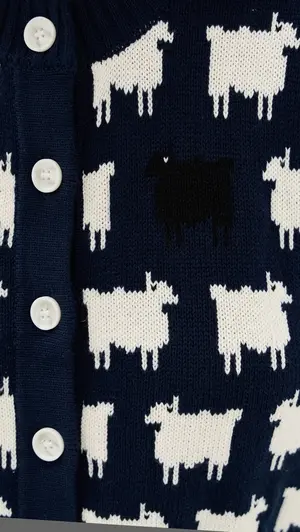 ROWING BLAZERS Cotton Cropped Sheep Cardigan