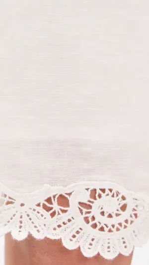 Posse Darya Lace Trim Linen Blend Skirt