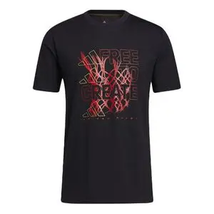 Adidas Cny Inline Tee Printing Basketball Sports Short Sleeve - Black