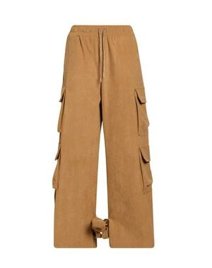 DISCLAIMER Polyester Cargo Pants With Drawstring Waist And Crystal Embellishments - Camel