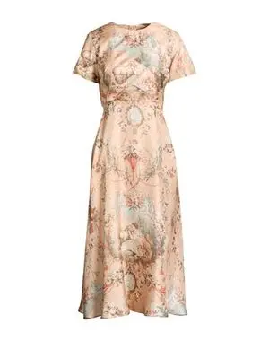 Paul & Joe Multicolor Satin Printed Midi Dress - Blush