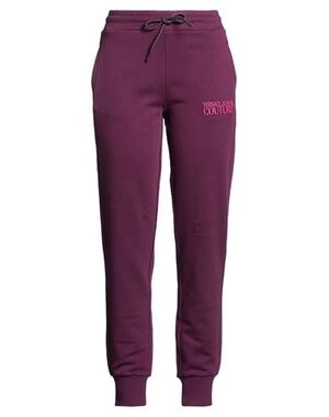 Versace Cotton Track Pants With Embroidered Logo - Plum