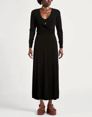 OTTOD'AME Maxi Dress With V-neck And Long Sleeves