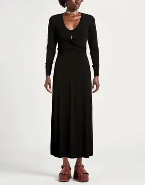 OTTOD'AME Maxi Dress With V-neck And Long Sleeves