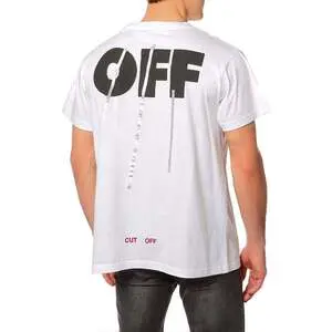 Off-White Short Sleeve T-shirt With Back Logo Detail - White