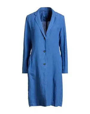 120% Lino Overcoat & Trench Coat Size Linen - Blue