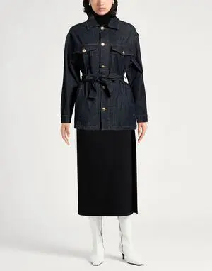 Hogan Denim Jacket With Belt And Flap Pockets