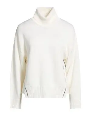 Alpha Studio Turtleneck Merino Wool Sweater - Ivory