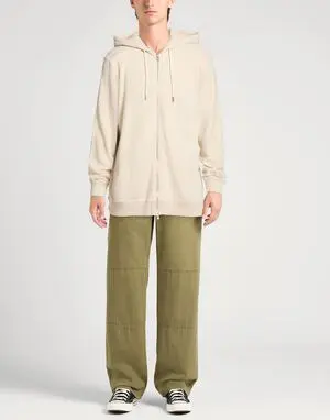 Woolrich Cotton And Linen Blend Zip-up Hoodie With Embroidered Logo