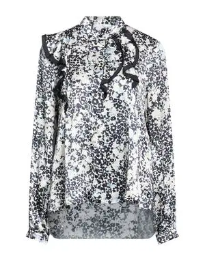 High Silk Floral-print Ruched Shirt - Blue