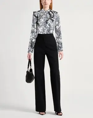 High Silk Floral-print Ruched Shirt - Blue
