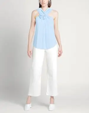 COMPAGNIA ITALIANA Sleeveless Crepe Top With Floral Appliqu