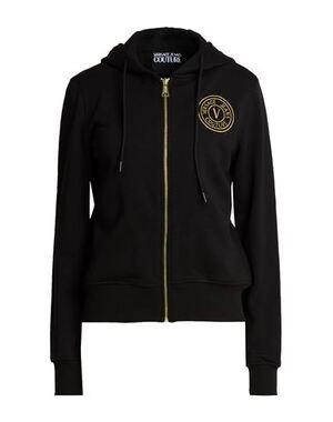 Versace Cotton Terry Zip Up Hoodie - Black