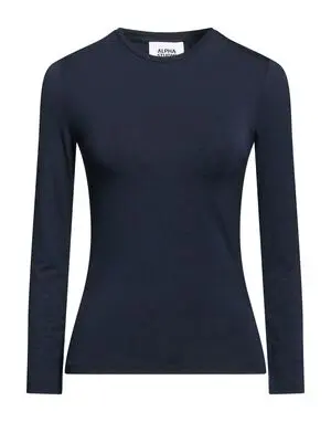 Alpha Studio Midnight Viscose Elastane Long Sleeve T-shirt - Blue