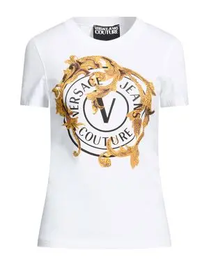 Versace Crystal Embellished T-shirt - White