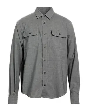PAUL & SHARK Man Shirt Midnight Blue Size L Polyester, Wool, Elastane