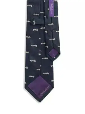Ralph Lauren Purple Label Silk Automobile Motif Neck Tie