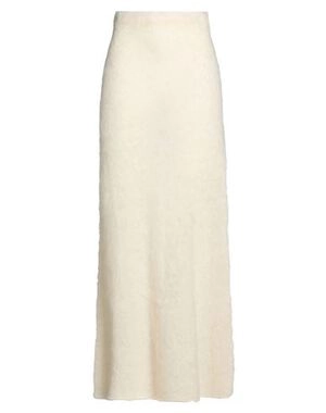 SEMICOUTURE Maxi Skirt In Mohair Wool Blend - Ivory