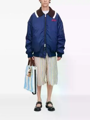 CHARLES JEFFREY Logo Embroidered Bomber Jacket