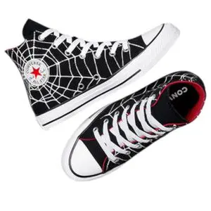 CONVERSE Chuck Taylor All Star High Top Spiderweb Sneakers - Black/white/red
