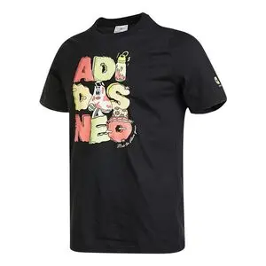Adidas Neo Ss22 Pattern Cartoon Printing Sports Pullover Short Sleeve Black T-shirt - Default Color