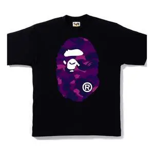 A BATHING APE Camouflage Ape Head T-shirt - Black