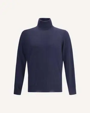 Brunello Cucinelli Wool Turtleneck Sweater - Blue