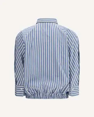 Brunello Cucinelli Striped Shirt With Balloon Raglan Sleeves