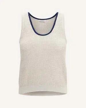 Brunello Cucinelli Cotton Mesh Knit Top