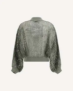 Brunello Cucinelli Silk And Linen Embroidered Net Cardigan