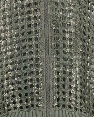 Brunello Cucinelli Silk And Linen Embroidered Net Cardigan