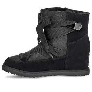 UGG Classic Femme Lace Up Wedge Boots - Black
