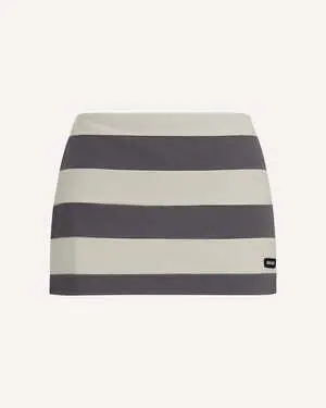 Miu Miu Striped Cotton Mini Skirt