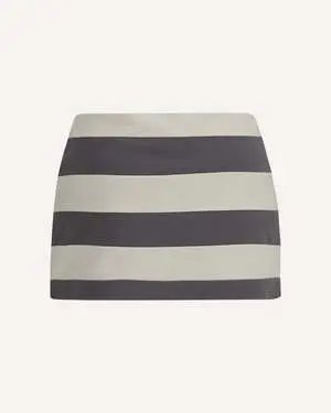 Miu Miu Striped Cotton Mini Skirt