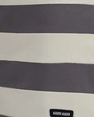 Miu Miu Striped Cotton Mini Skirt