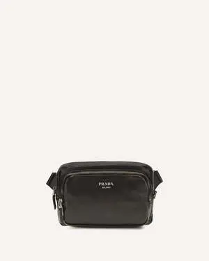 Prada Shoulder Bag In Aged-effect Nappa Leather - Brown